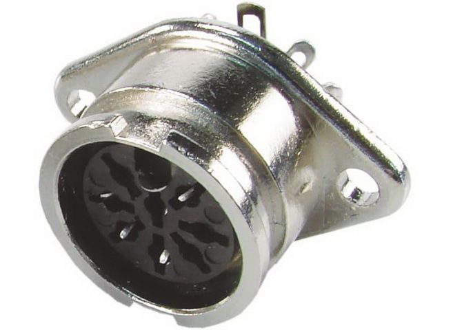CR08 CONECTOR DIN 8 VIAS HEMBRA PANEL - Comercial Victronics