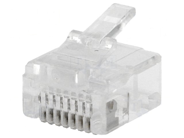 PLUG RJ45 8P8C CRIMP CABLE REDONDO (10u) - Comercial Victronics